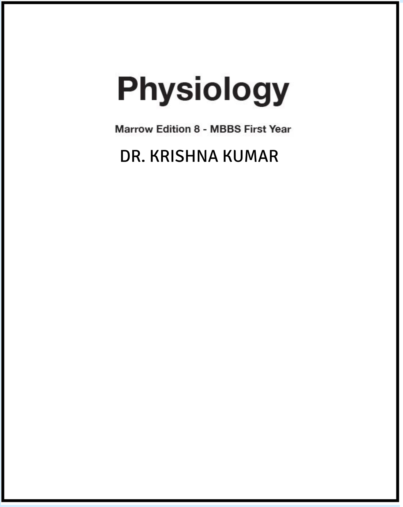 M 8.0 - Physiology by Dr. Krishna Kumar – PrintDoc